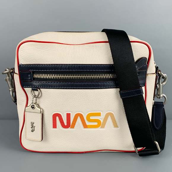 Coach | Accessories | Coach X Nasa White Multi Color Logo Pebble Grain ...